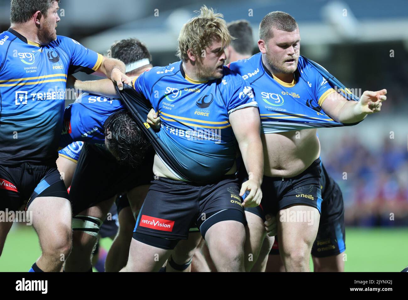 Andrew Ready (centre) and Tom Robertson (right) of the Force during the ...