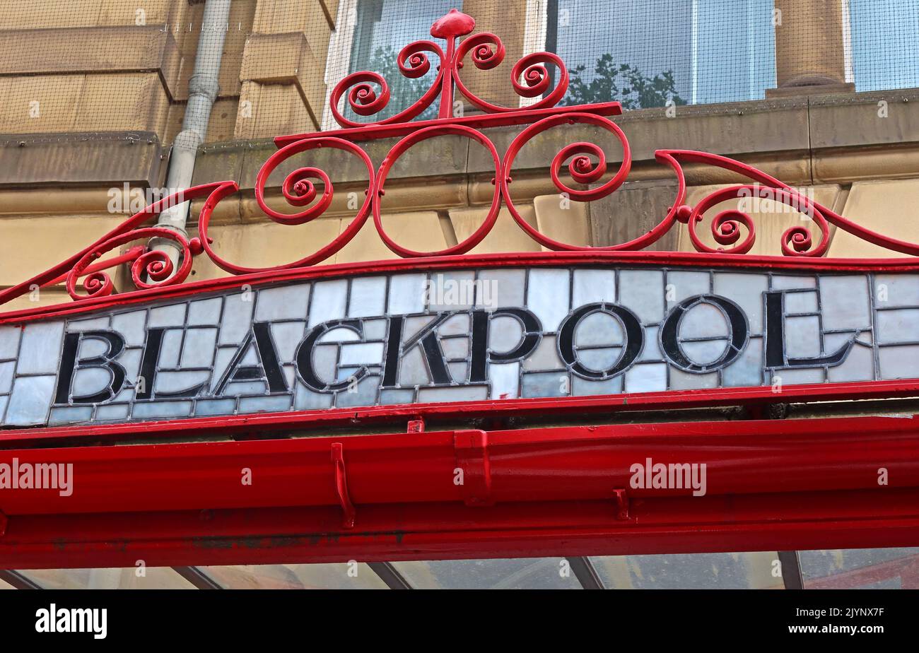 Blackpool - Art Nouveau, lettering,words showing M&LR and L&YR ...
