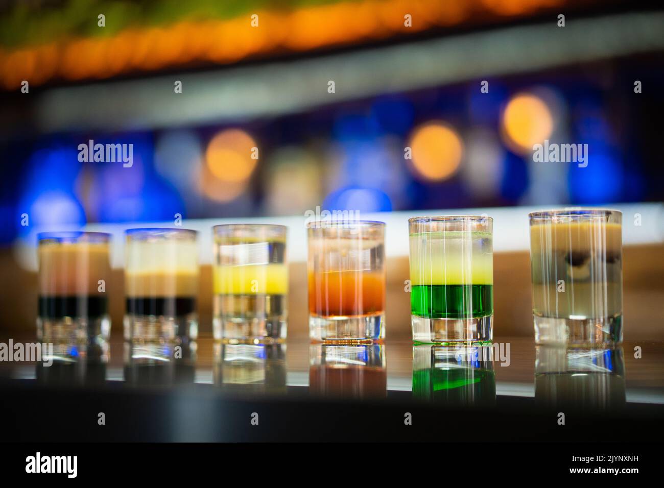 alcoholic shots at the bar Stock Photo - Alamy