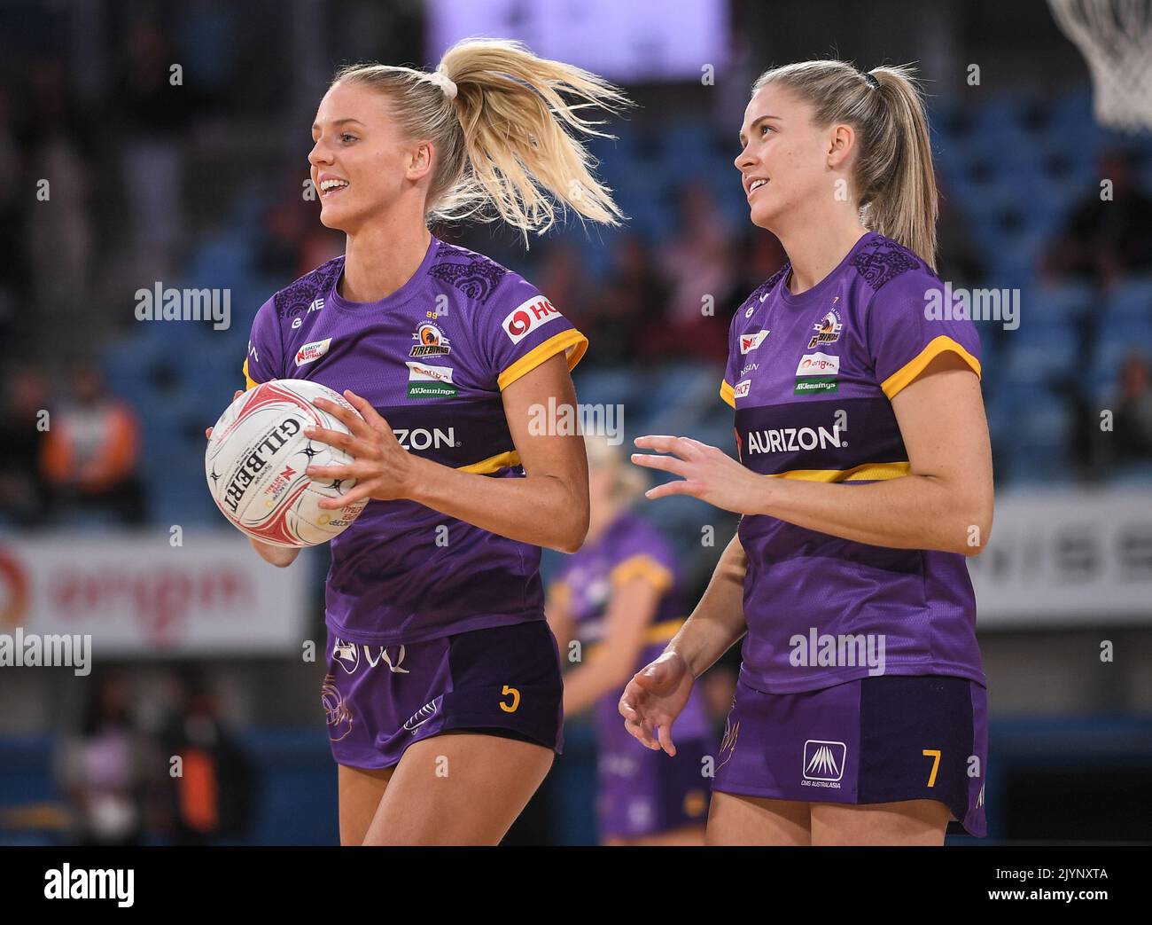 Rudi Ellis and Kim Jenner of the Firebirds practicing before the Round ...