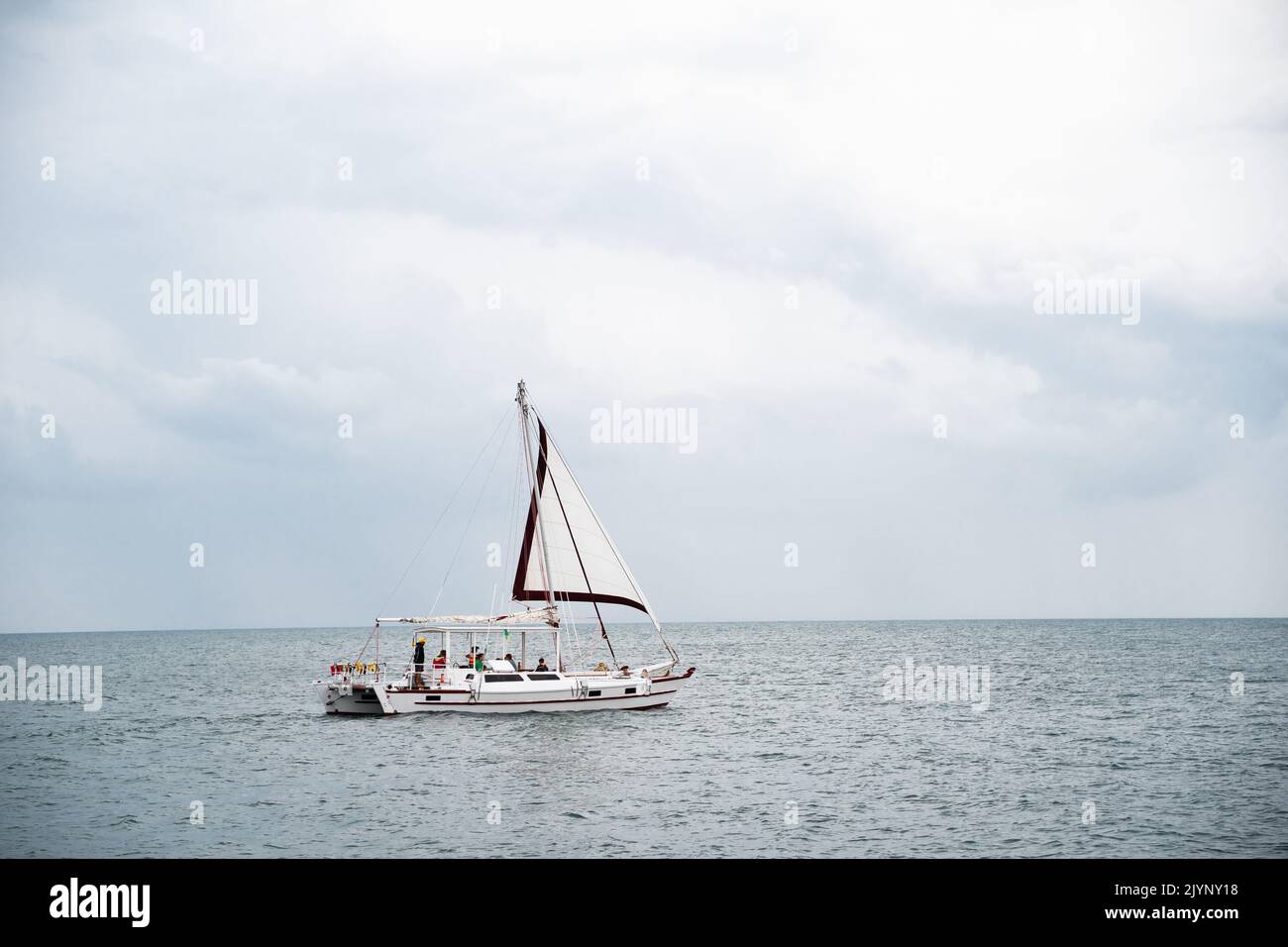yacht boat in the open sea Stock Photo - Alamy