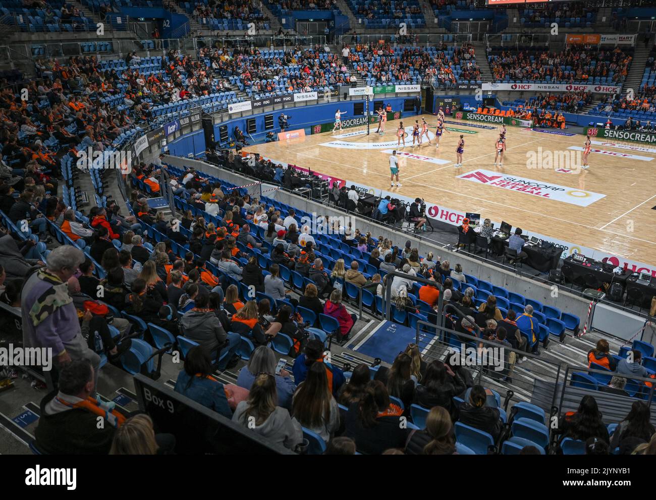 The Ken Rosewall Arena during the Round 3 Super Netball match between ...