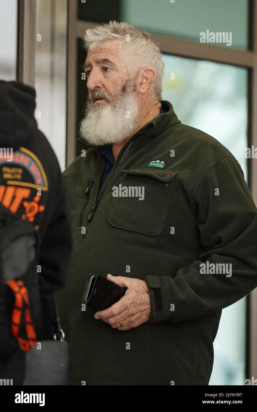 Stuart Schultz, the partner of Senior Constable Lynette Taylor, arrives ...