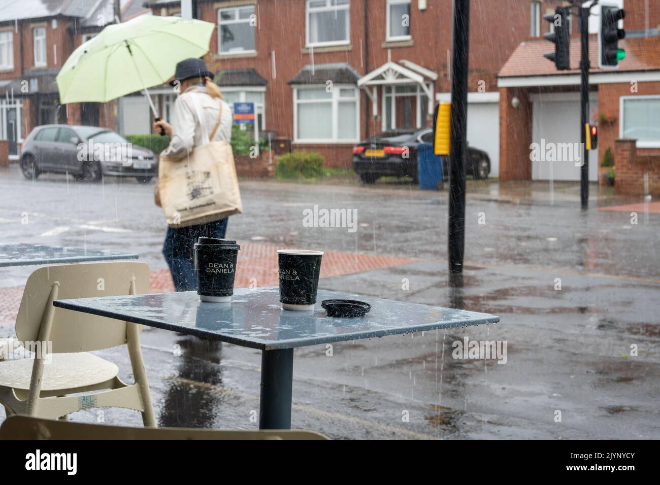 Newcastle upon Tyne, UK. 8th September 2022: Heavy rain causes outdoor ...