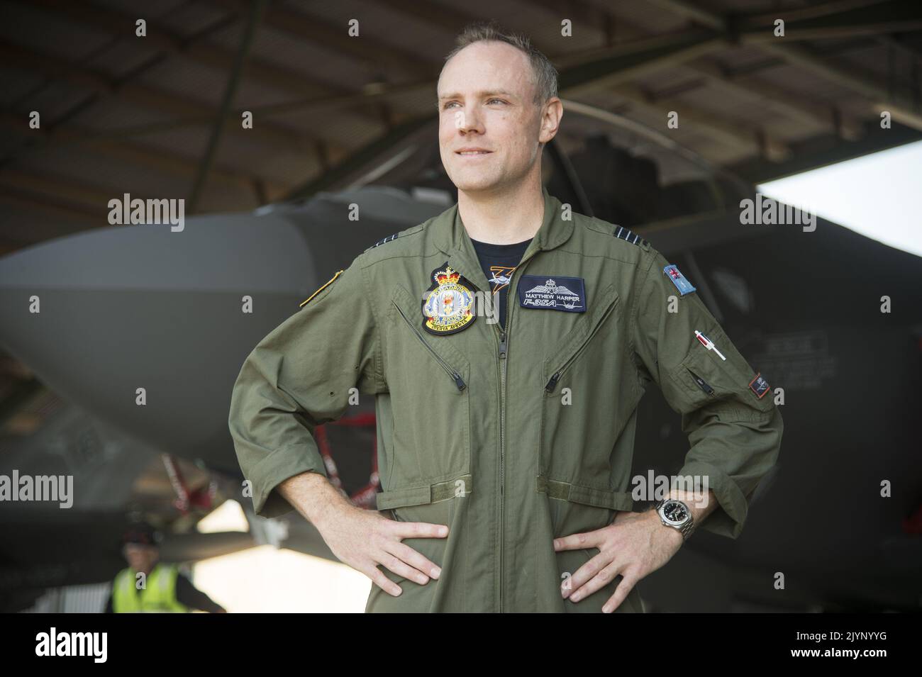 RAAF No. 3 Squadron Commanding Officer Matthew Harper poses for a photo ...