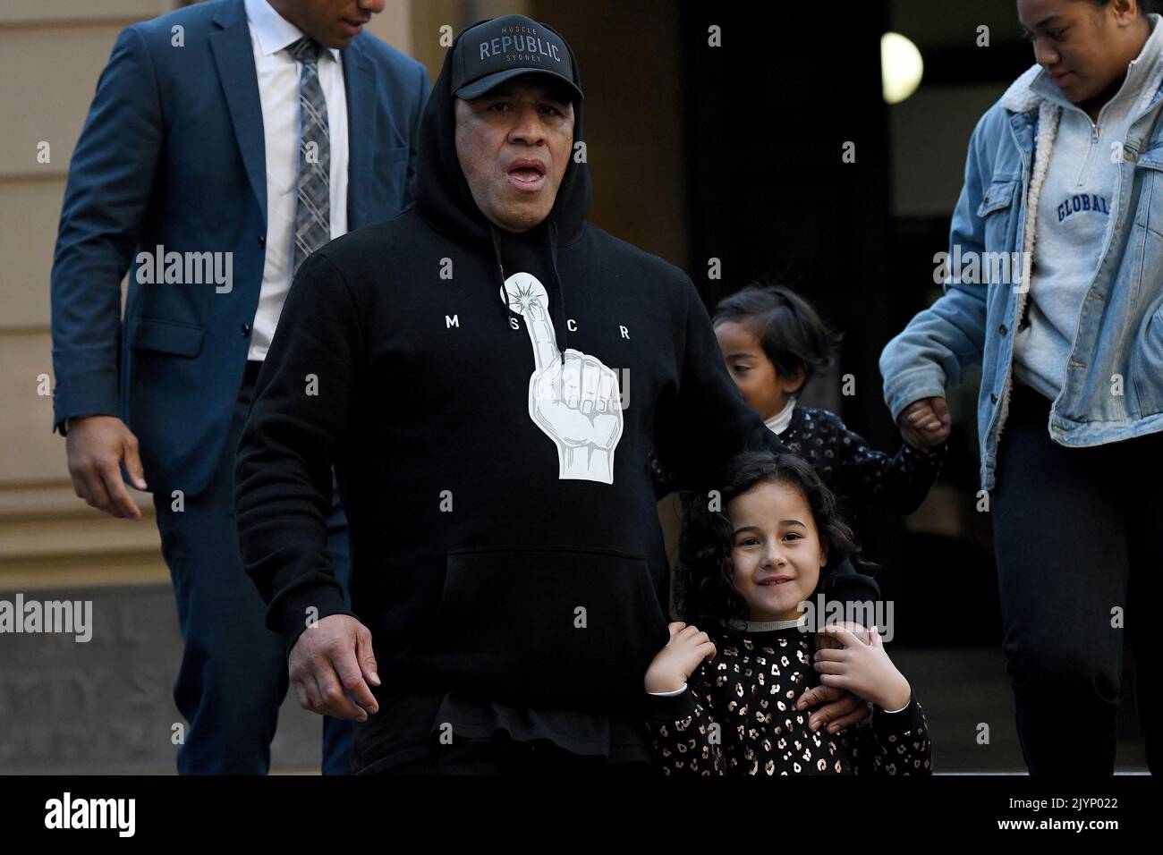 John Hopoate, father of Jamil Hopoate, is seen during a break at Sydney ...