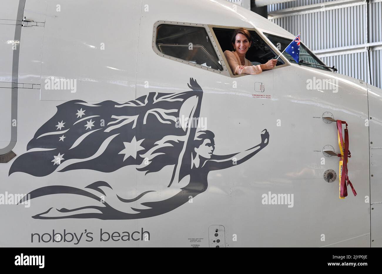 Virgin Australia Group CEO Jayne Hrdlicka is seen in the cockpit of a ...