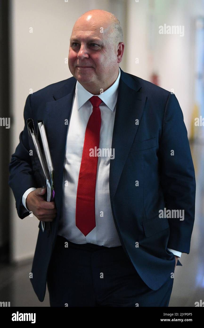 Victorian Treasurer Tim Pallas departs the 2021/22 Victorian State ...