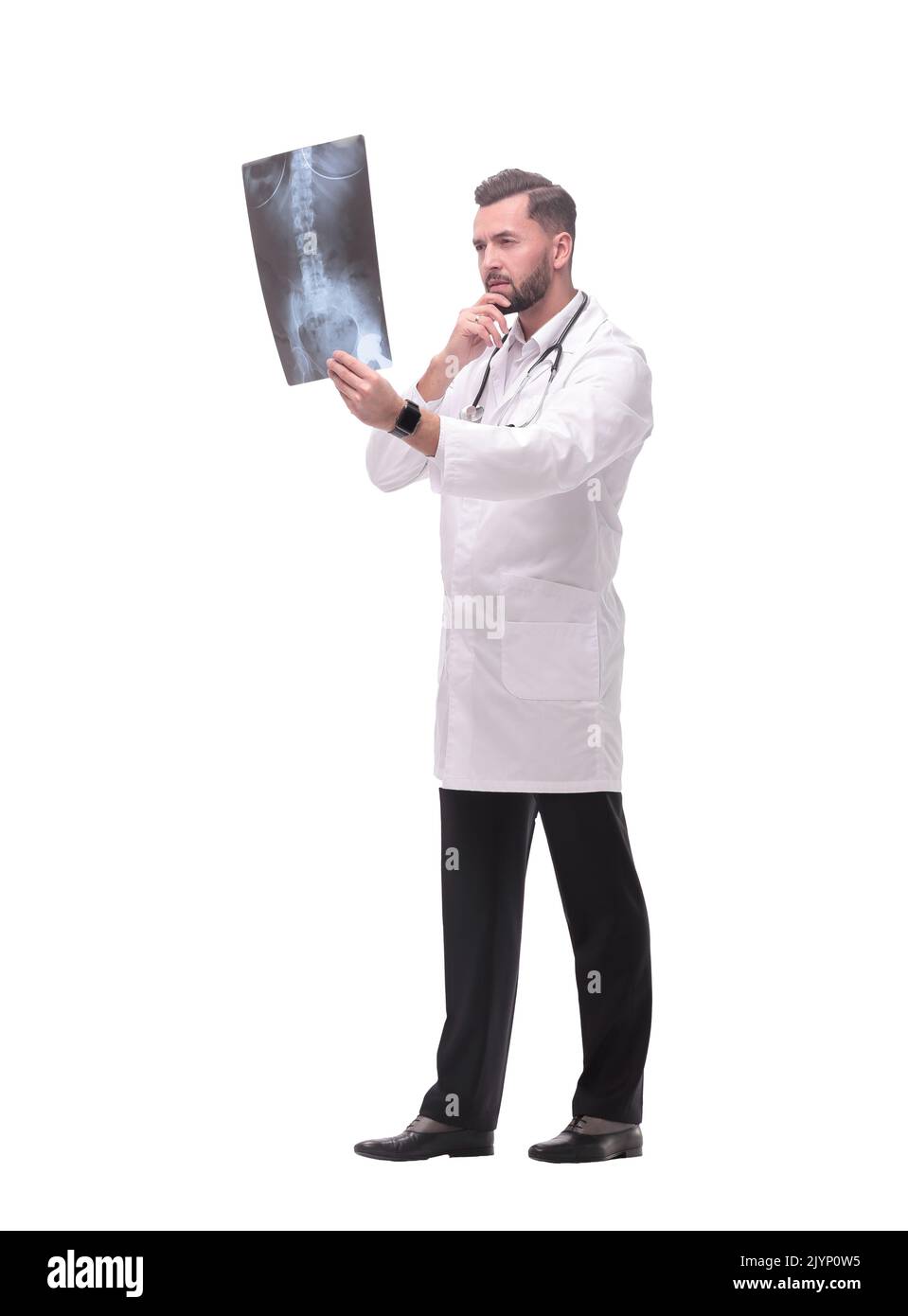 in full growth. medical doctor looking closely at the x-ray Stock Photo ...