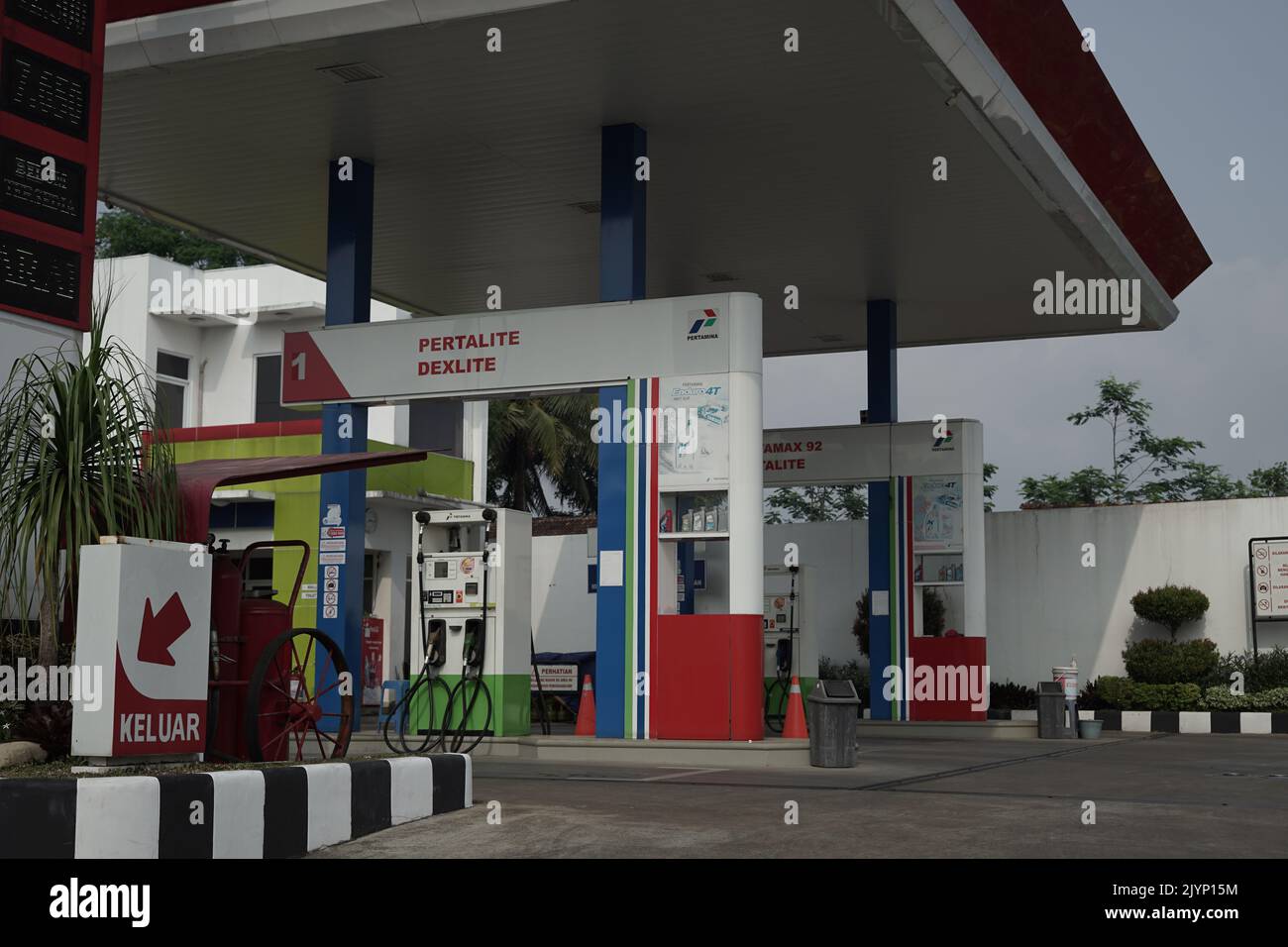 Pertamina petrol oil gas station or known as SPBU in Semarang Regency ...