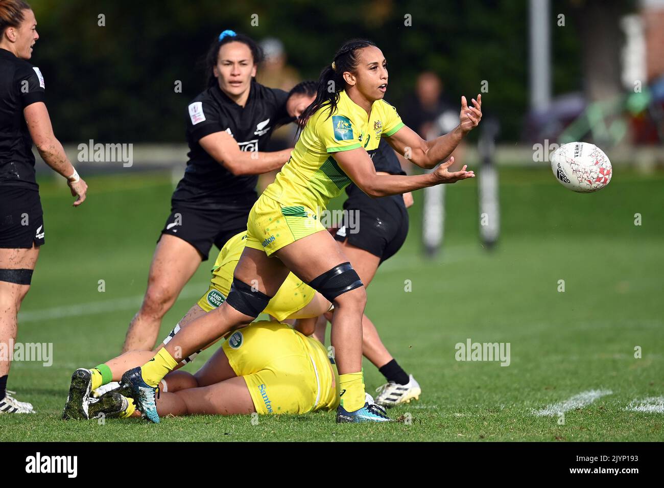 Australia's Cassie Staples during the Rugby Sevens match between the ...
