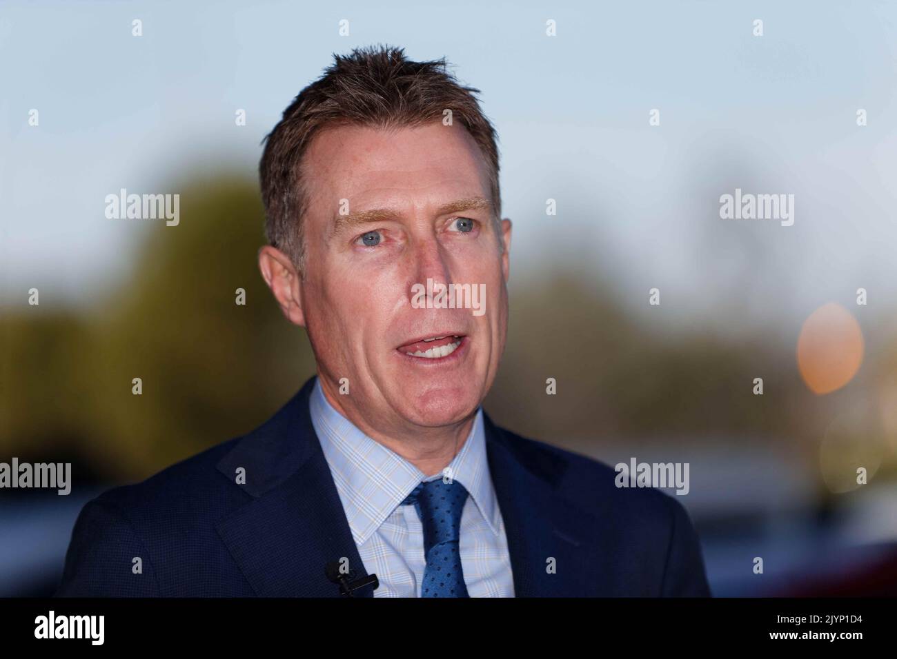 Minister for Industry Christian Porter speaks to the media during a ...