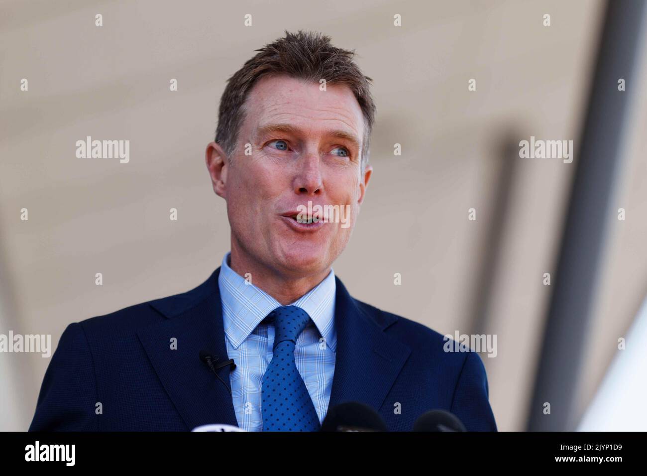 Minister for Industry Christian Porter speaks to the media during a ...