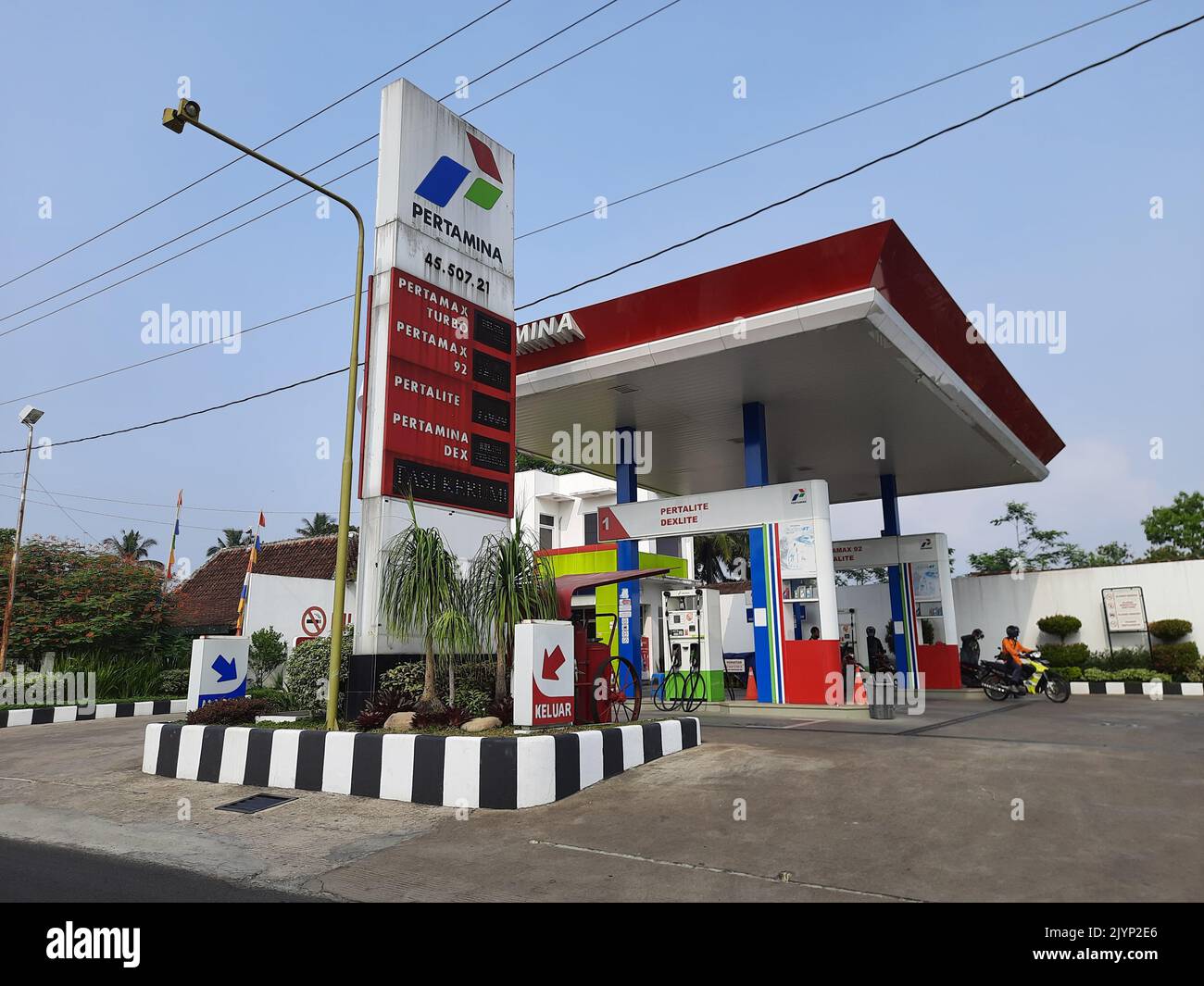 Pertamina petrol oil gas station or known as SPBU in Semarang Regency ...