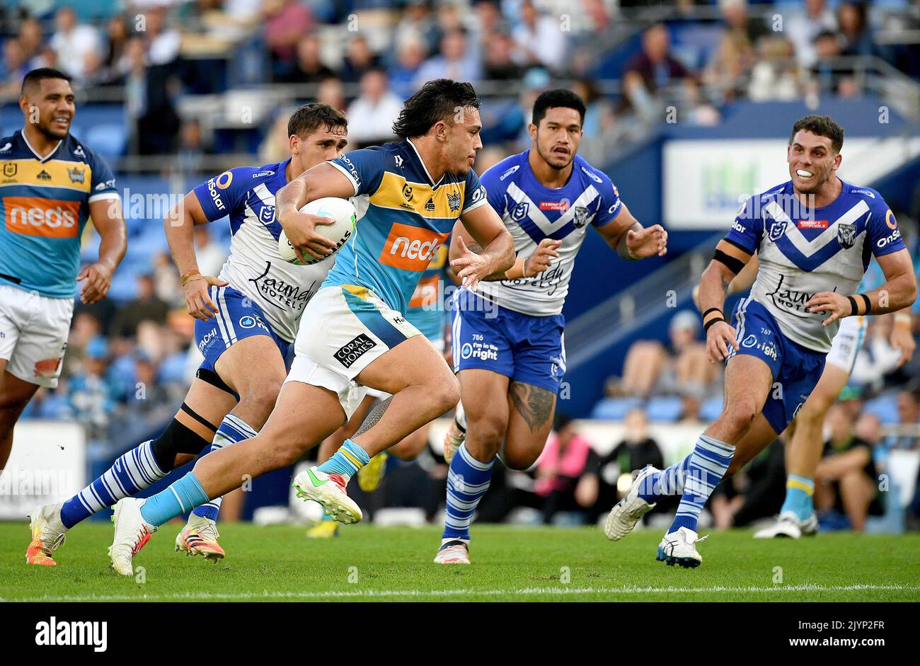 Tino Fa’asuamaleaui of the Titans during the Round 11 NRL match between ...