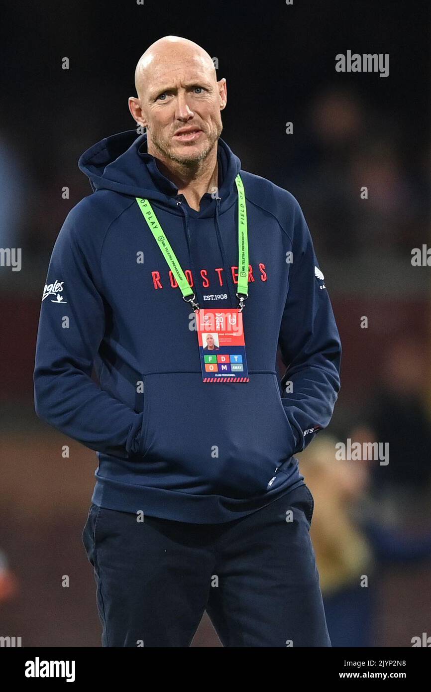 Roosters assistant coach Craig Fitzgibbon during the Round 11 NRL match ...
