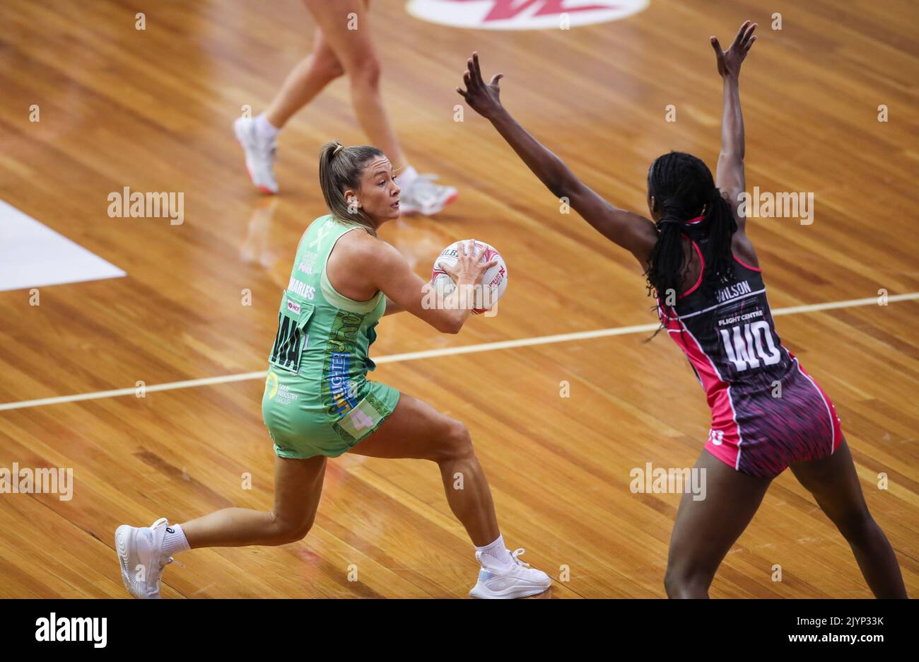 Verity Charles of the Fever during the Round 4 Super Netball match ...