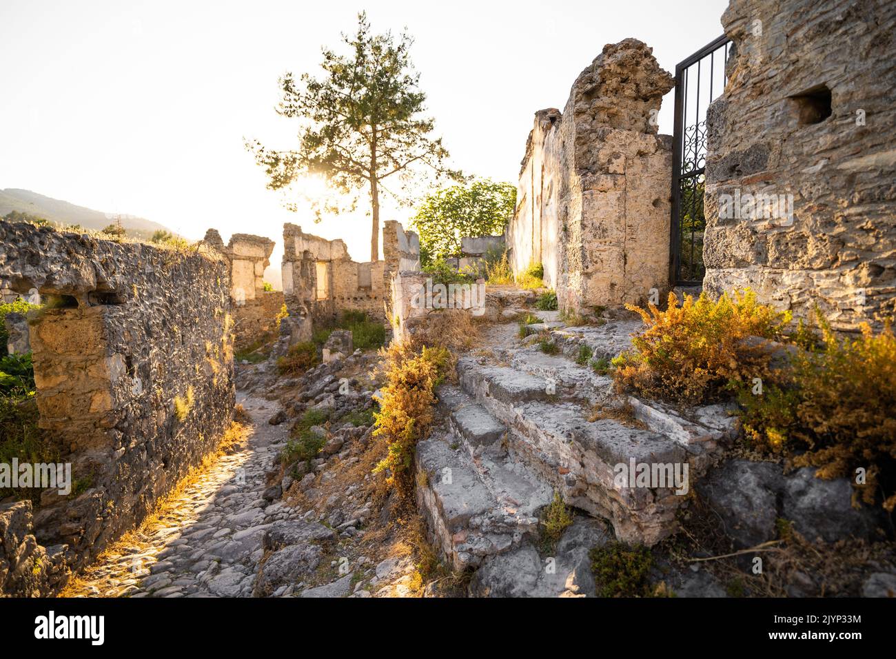 abandoned ghost town kayakoy in turkish Stock Photo - Alamy