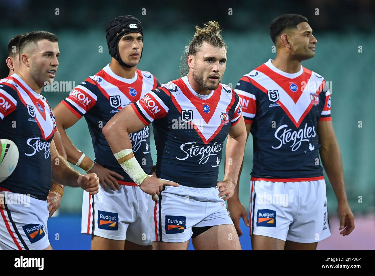 Angus Crichton of the Roosters reacts during the Round 11 NRL match ...