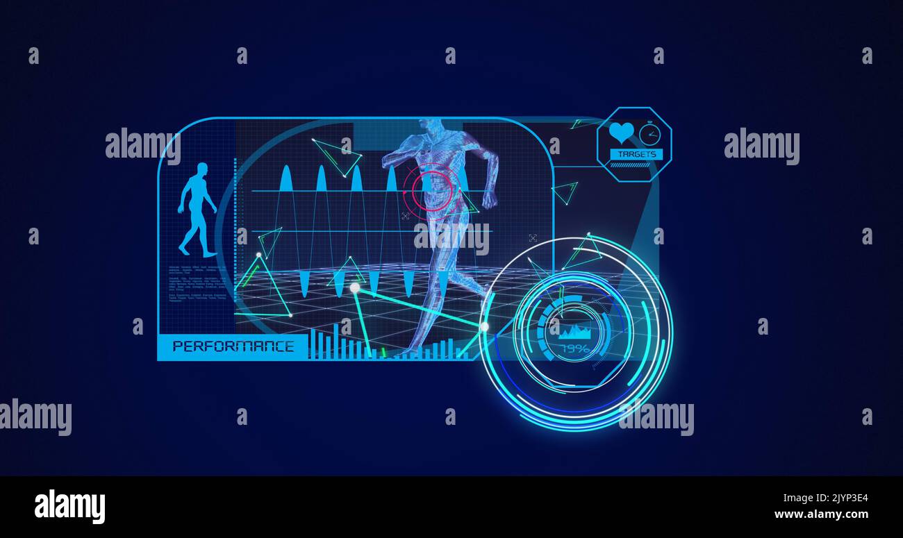 Image of scopes scanning and medical data processing over digital ...