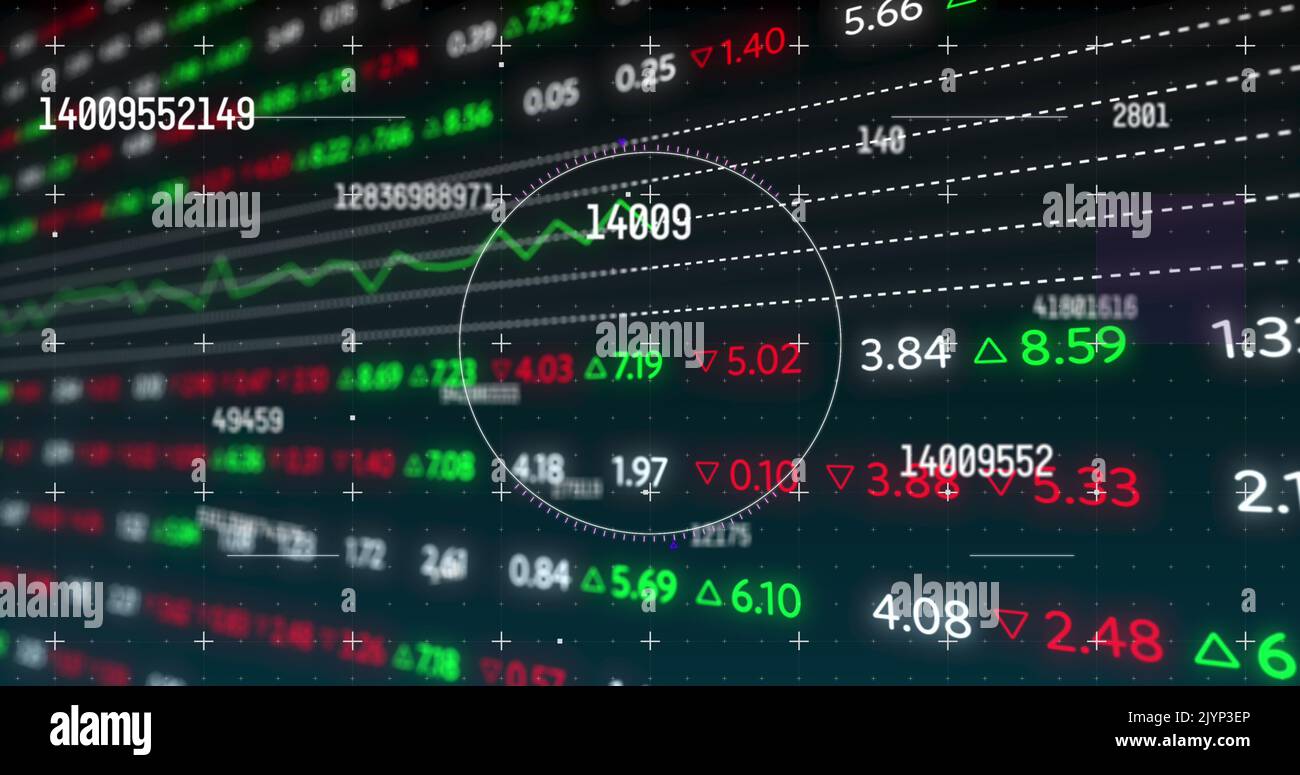 Image of financial data processing and scope scanning Stock Photo - Alamy