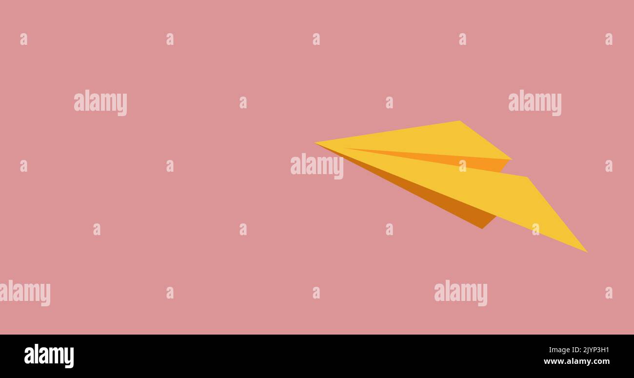 Image of paper plane digital icon on pink background Stock Photo - Alamy