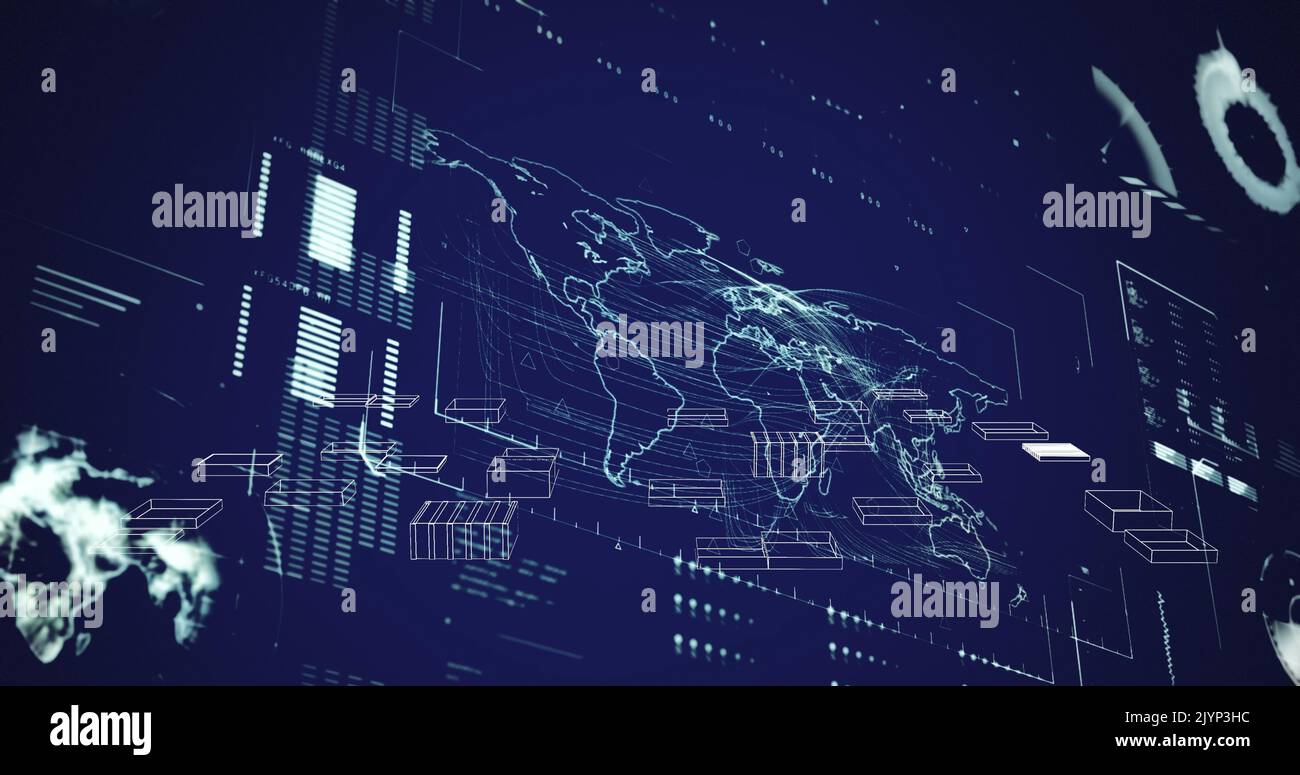 Digital screen map hi-res stock photography and images - Alamy