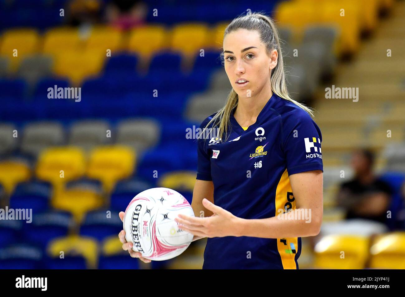 Cara Koenen of the Lightning looks on during the Round 4 Super Netball ...