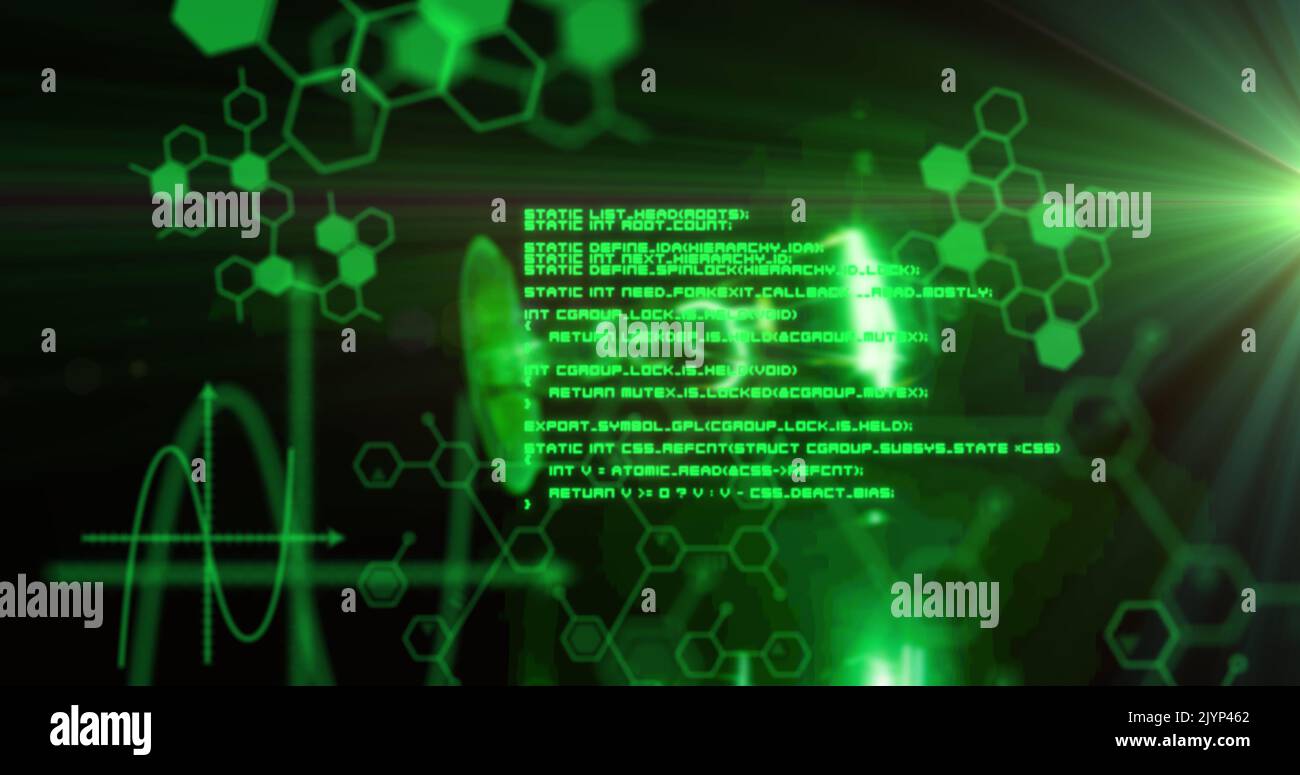 Image of chemical compounds and data processing Stock Photo - Alamy