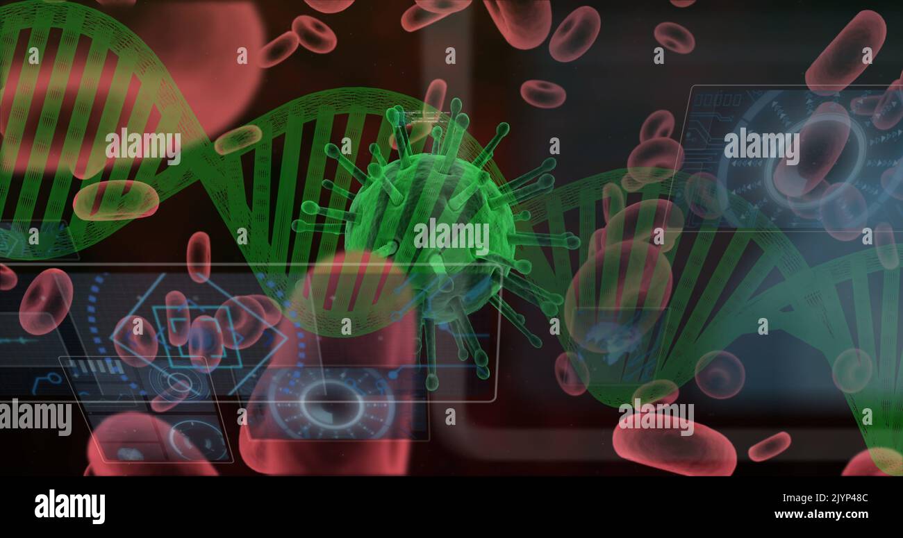 Dna strand digital interface screens hi-res stock photography and ...