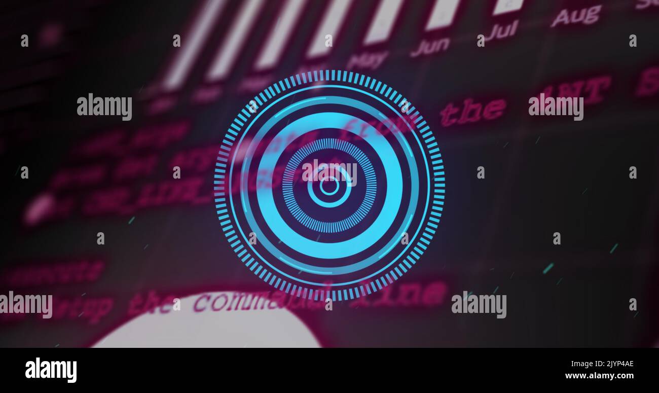 Image of digital data processing and scan scoping over clack background Stock Photo - Alamy