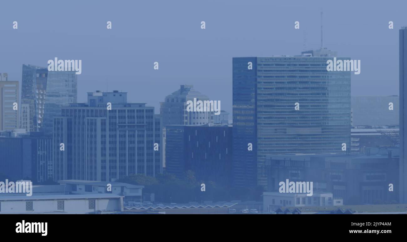 Image of digital data processing over cityscape Stock Photo - Alamy