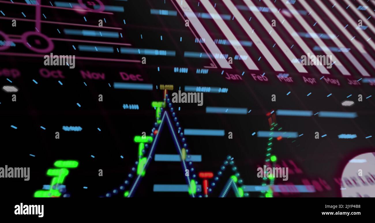 Image of digital data processing over clack background Stock Photo - Alamy