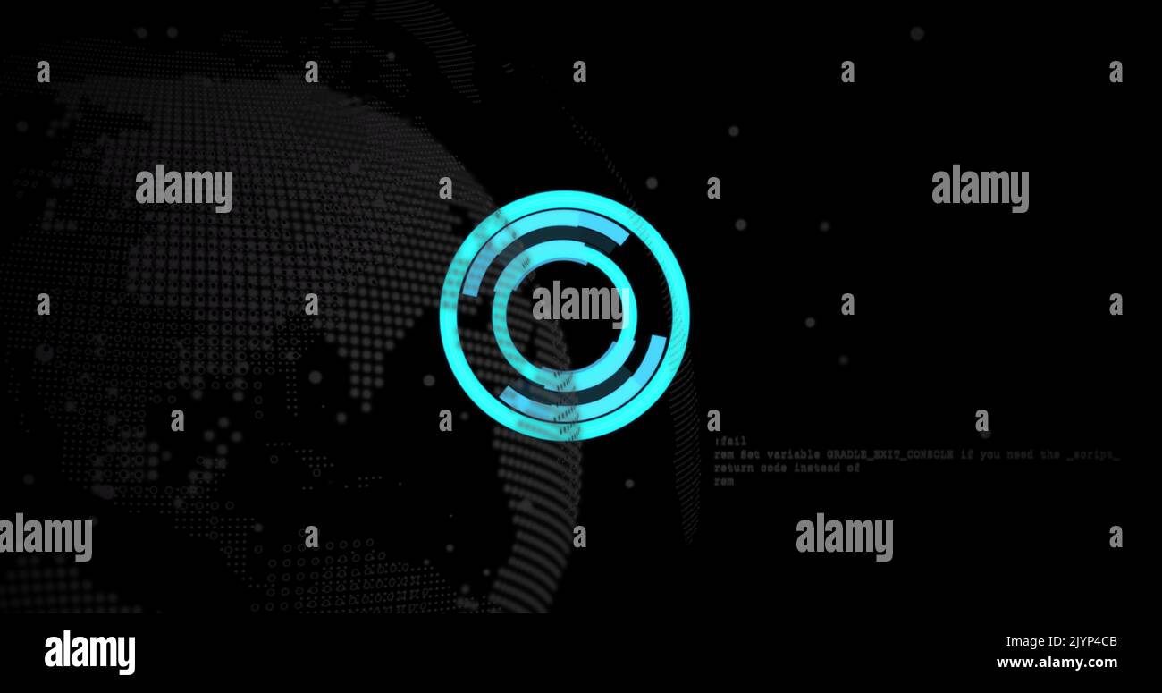 Image of digital data processing and scan scoping over black background Stock Photo - Alamy