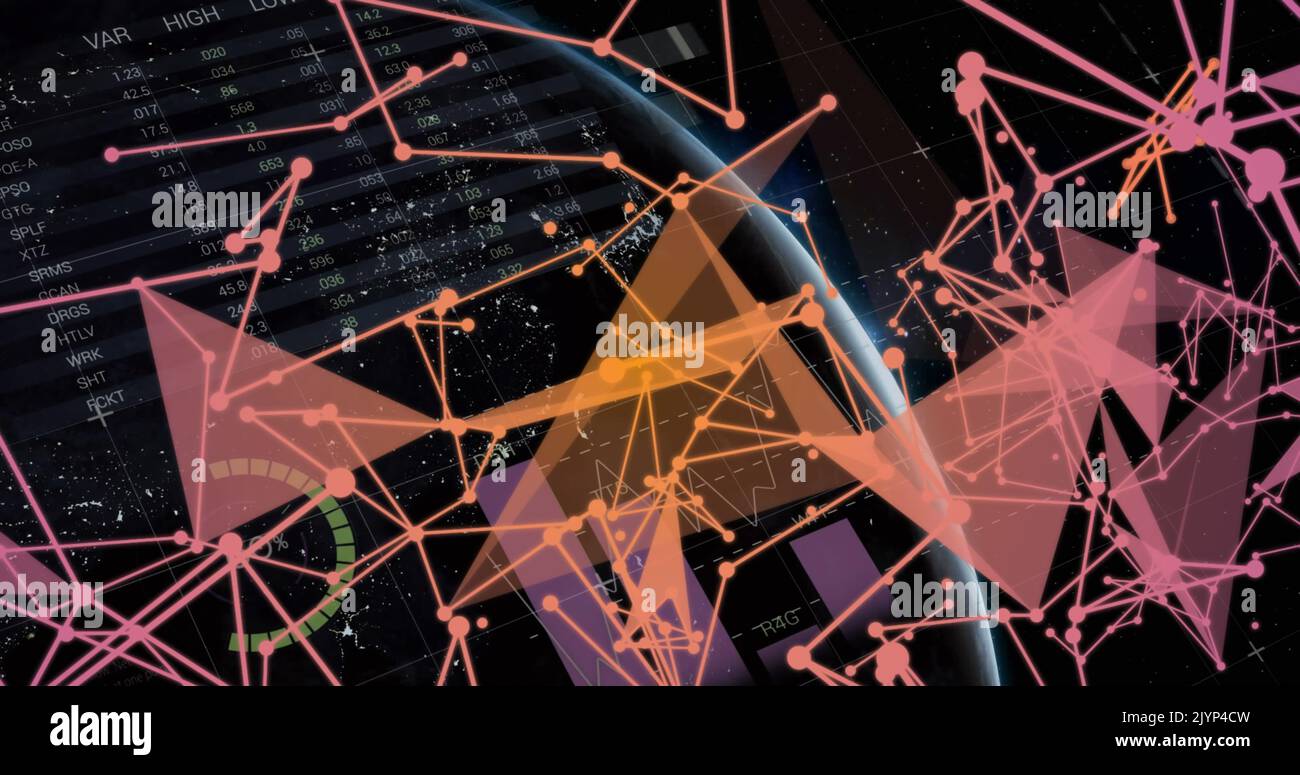 Image of digital data processing and connections over globe Stock Photo - Alamy