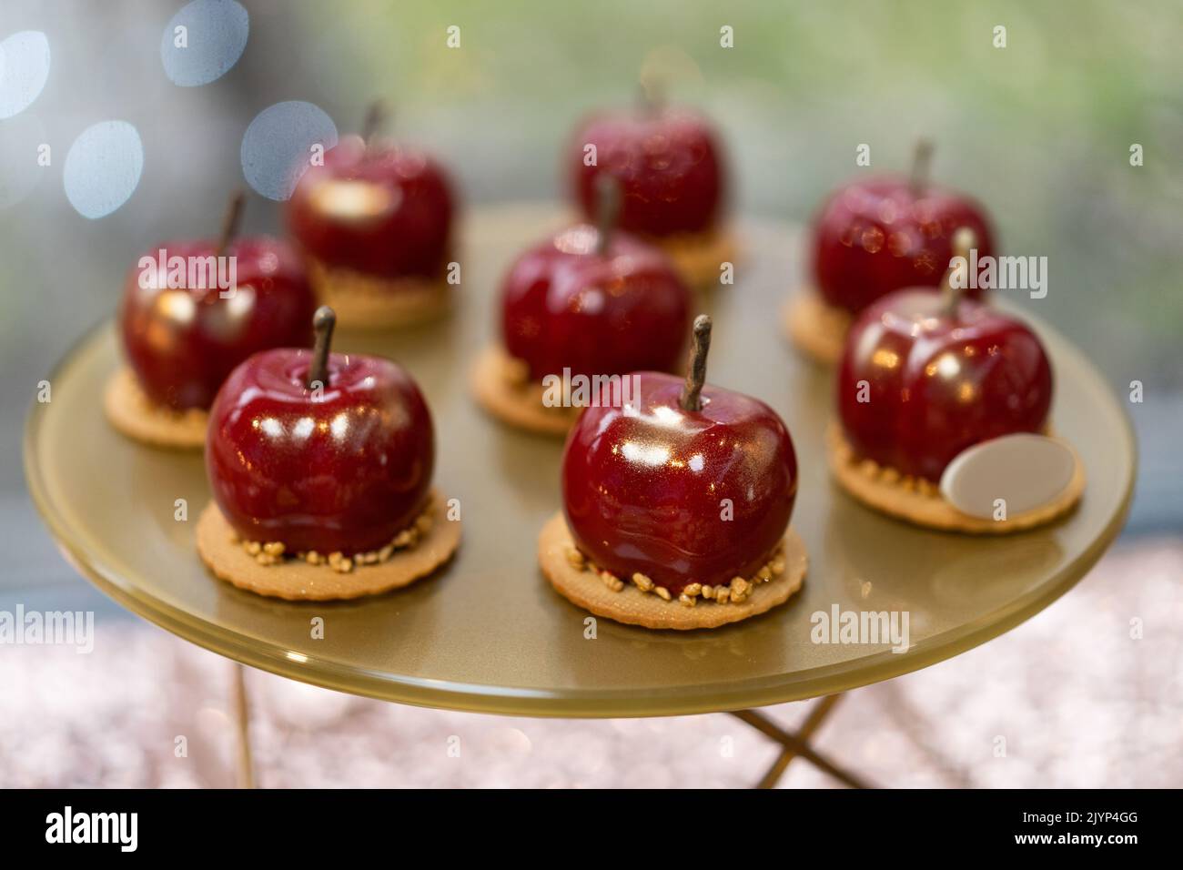 delicious sweet dessert cherry candy bar on celebration Stock Photo - Alamy