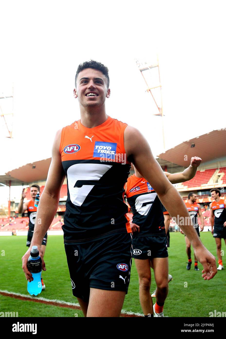 Jake Riccardi of the Giants celebrates at full time during to the Round ...