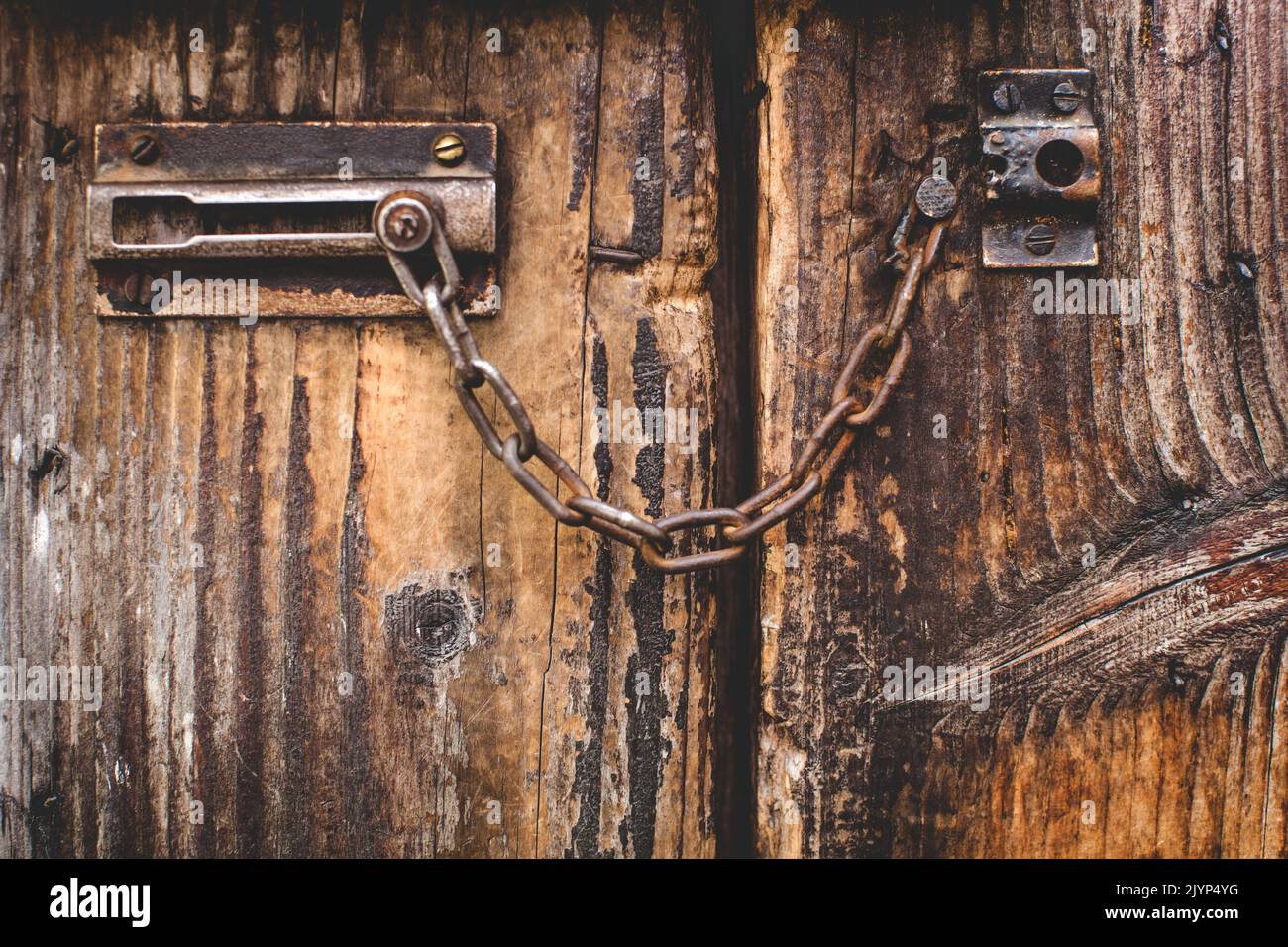 Old door, wood texture, metal latch lock Stock Photo - Alamy