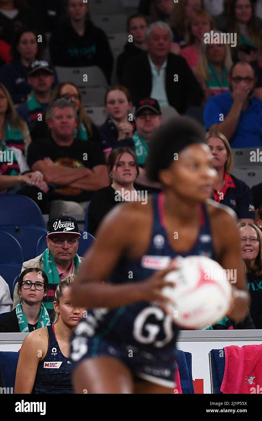 Netball fans look on during the Round 4 Super Netball match between the ...