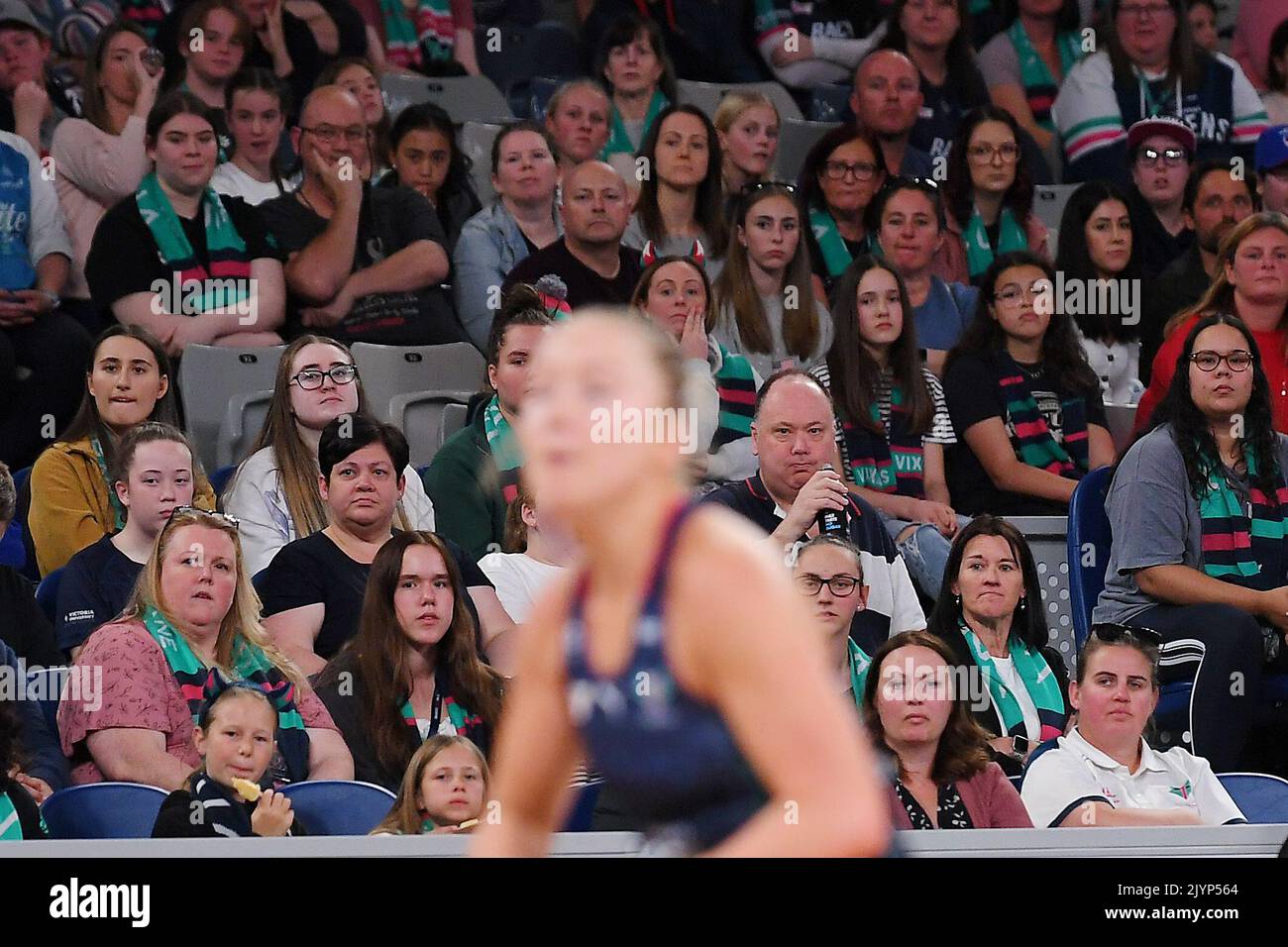 Netball fans look on during the Round 4 Super Netball match between the ...
