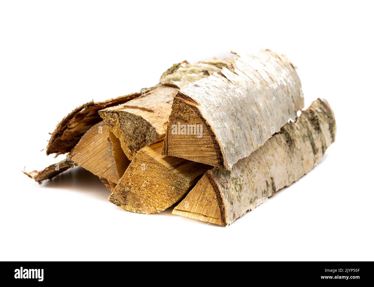 Birch wood isolated on white background Stock Photo - Alamy