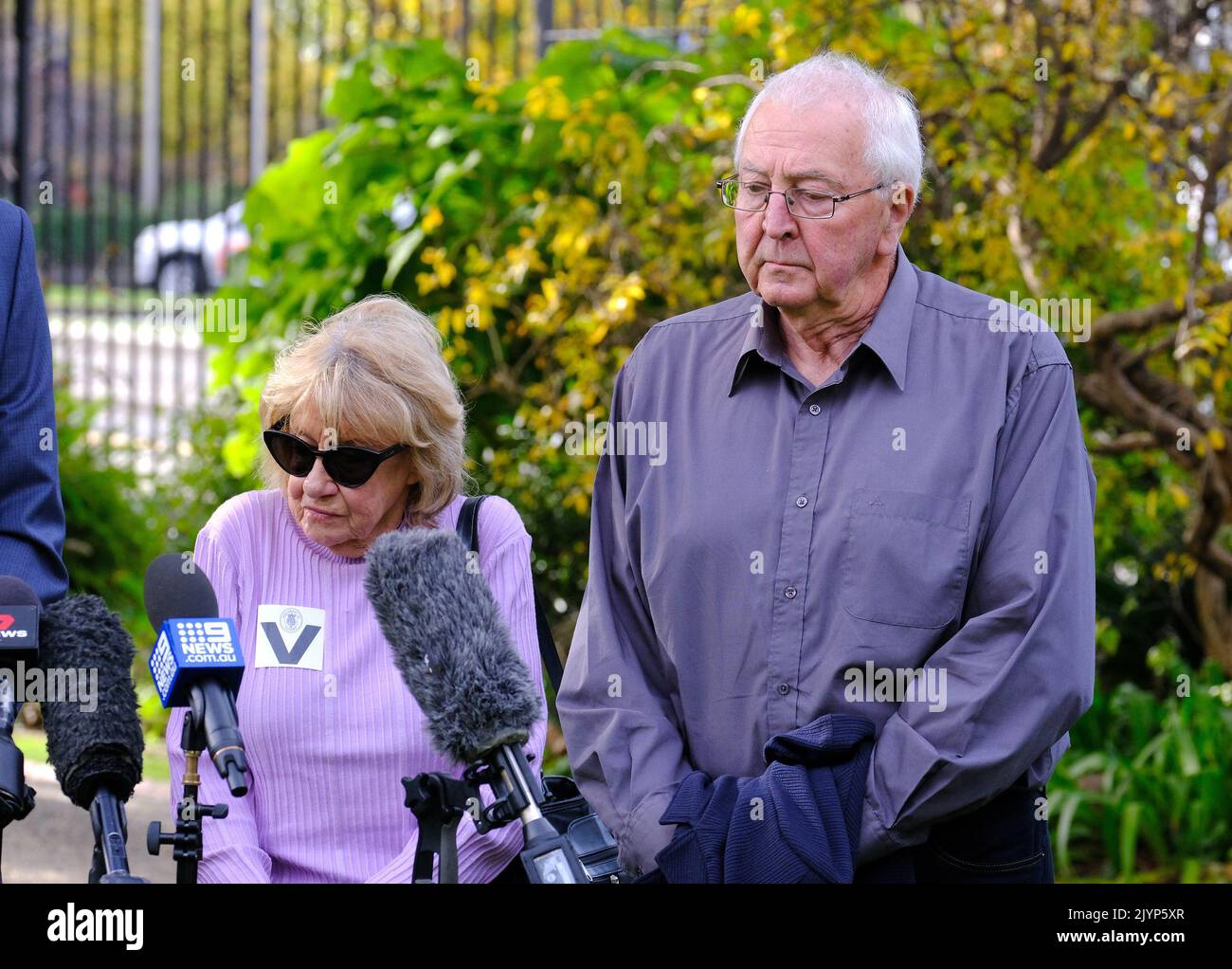 Brian Russell with wife Carmel, the parents of Natalie Russell, who was ...