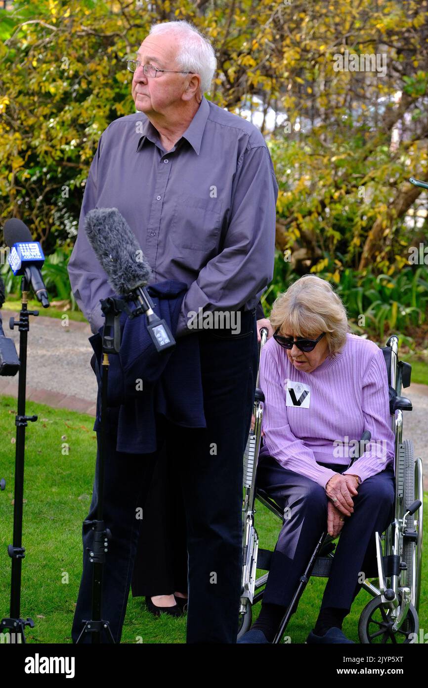 Brian Russell with wife Carmel, the parents of Natalie Russell, who was ...