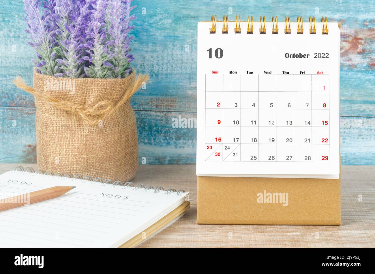 October 2022 Monthly desk calendar for 2022 year with diary Stock Photo ...