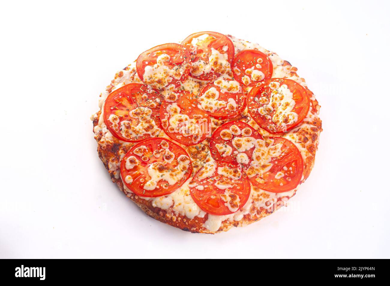 Delicious ready to eat pizza isolated white background junk food Stock ...
