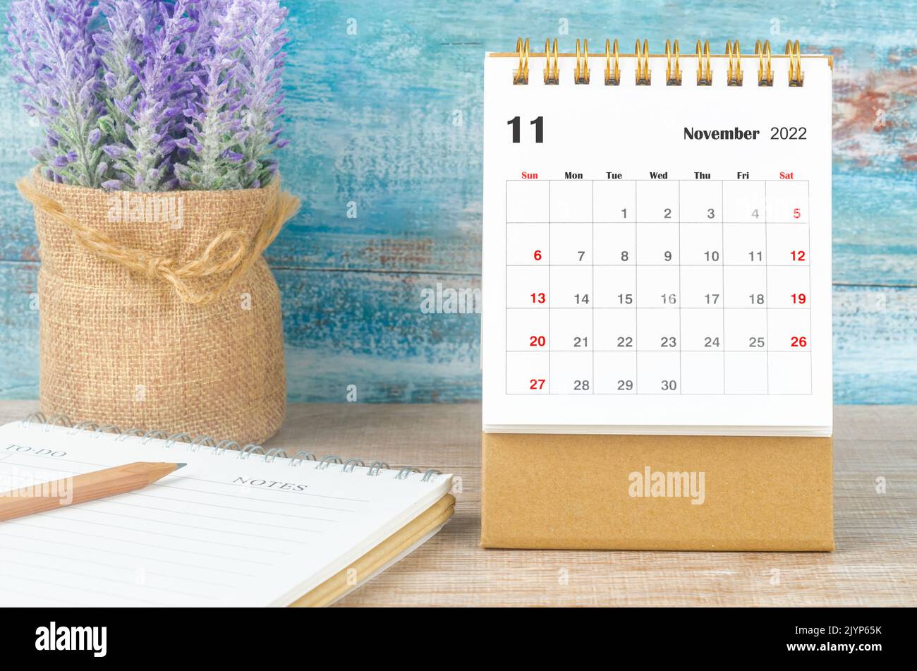 November 2022 Monthly desk calendar for 2022 year with diary Stock ...