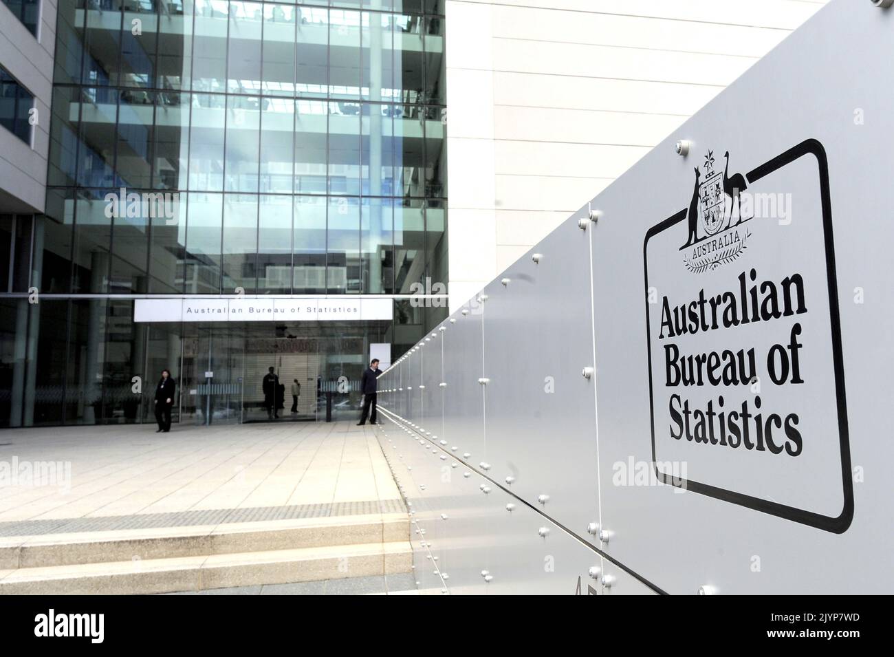 Australian Bureau of Statistics offices and logo in Canberra, Tuesday ...