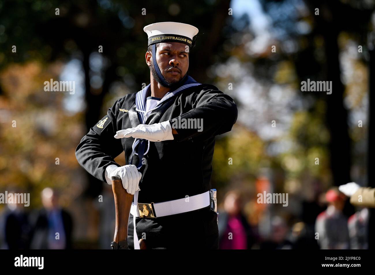 A member of the Mount Catafalque Party is seen during the 15th Annual ...