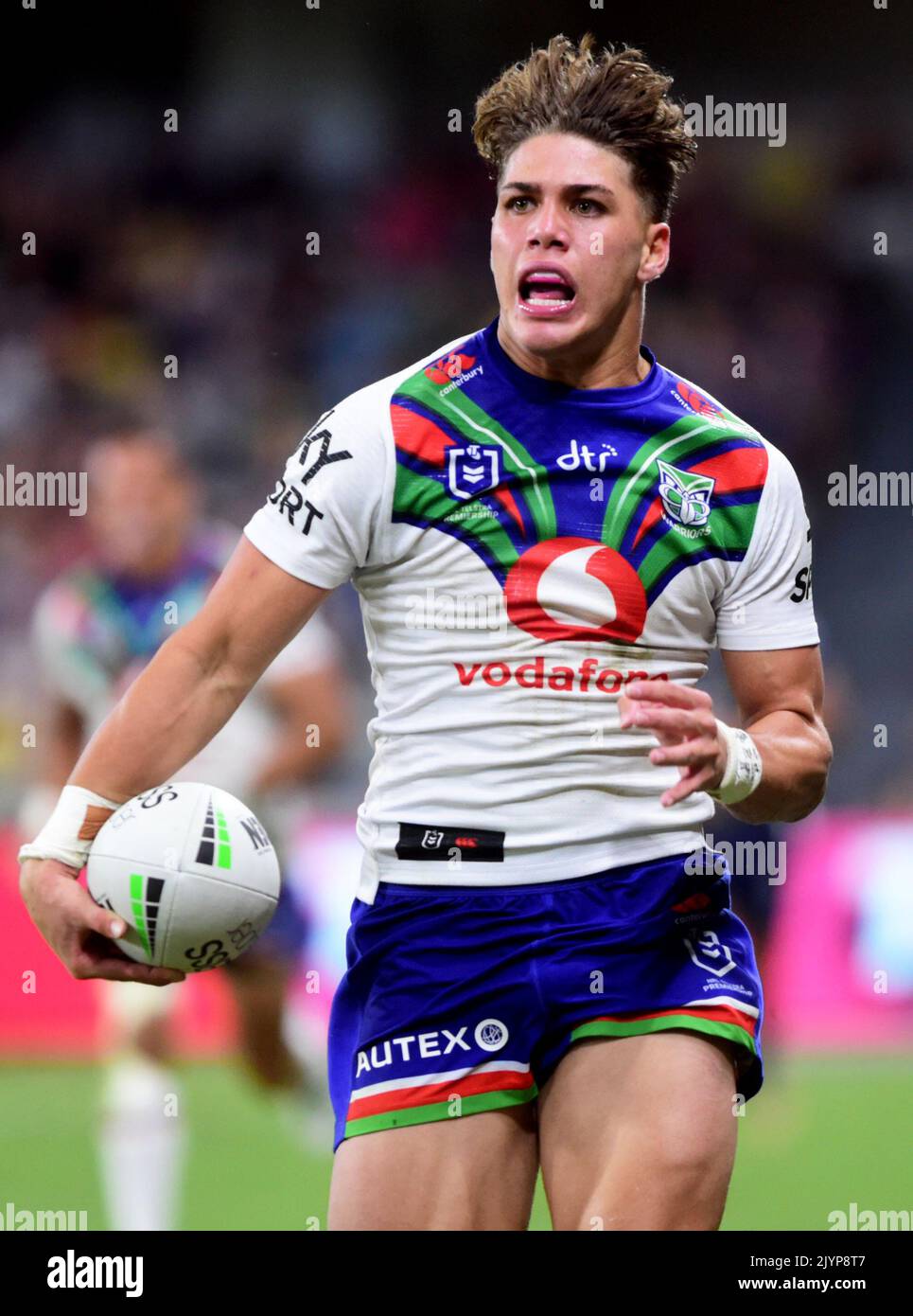 Warriors Reece Walsh on way to a try during the Round 12 NRL match ...