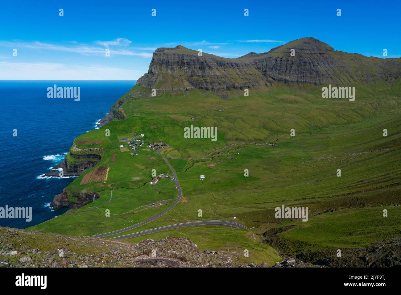 The Postman Trail to the village of Gasadalur, Vagar Island, Faroe ...